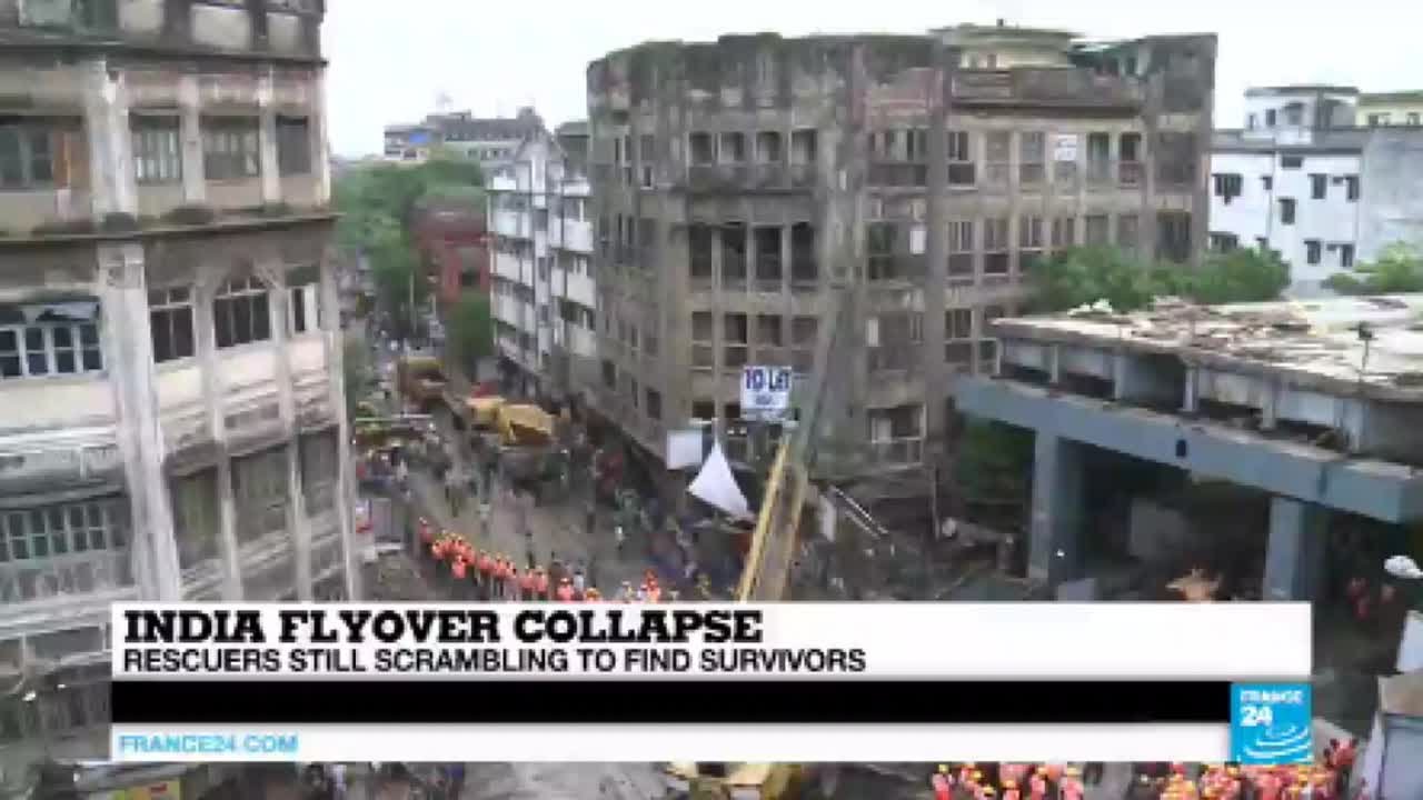 India: Several dead after flyover collapses in Kolkata, rescuers still ...
