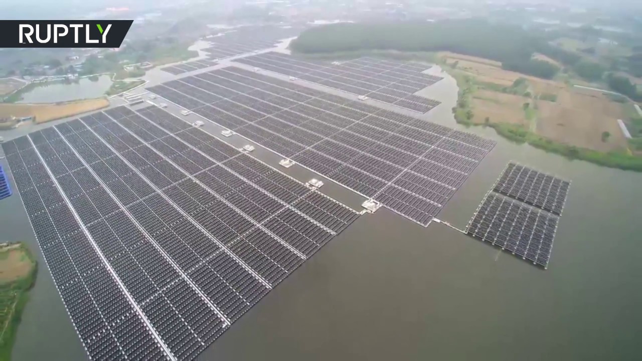 Aerial: World’s largest floating solar plant up and running in China ...