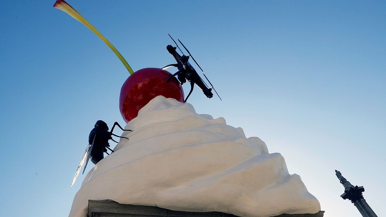 Fourth Plinth whipped cream and fly sculpture unveiled at Trafalgar ...