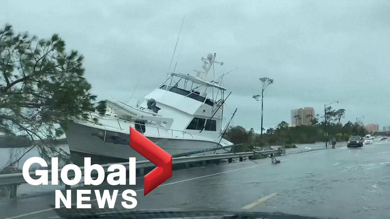 Hurricane Sally's storm surge pushes boats ashore along Alabama ...