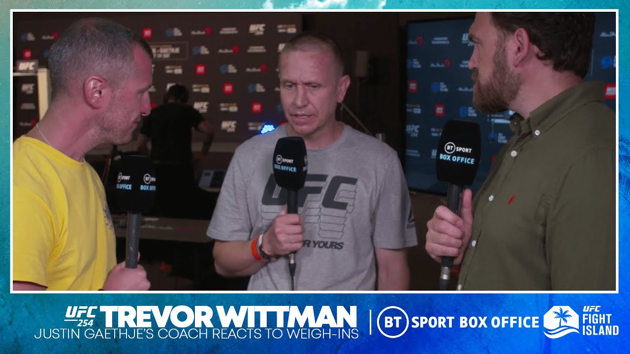 Justin Gaethje's coach Trevor Wittman reacts to Khabib weighing in and ...