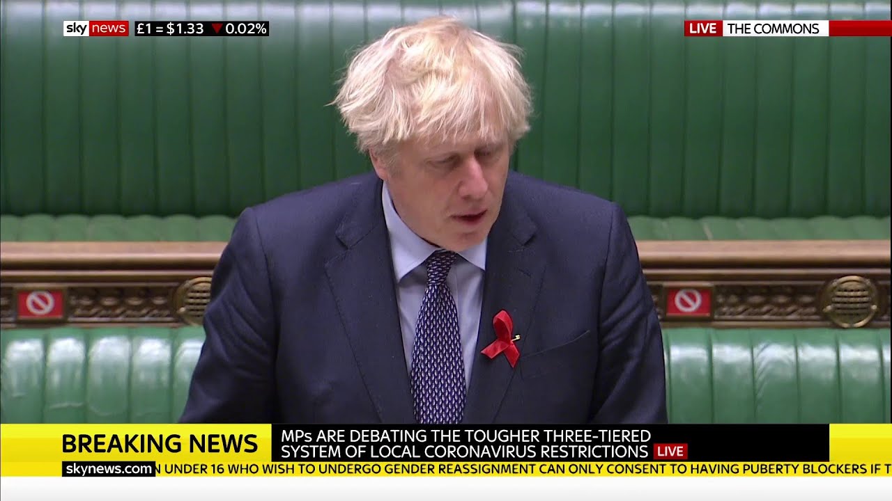 Watch in full: PM opens Commons debate on England's new tier system ...
