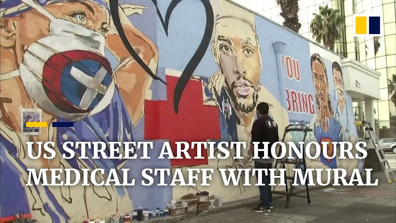 Covid-19: US street artist honours frontline medical workers with mural ...