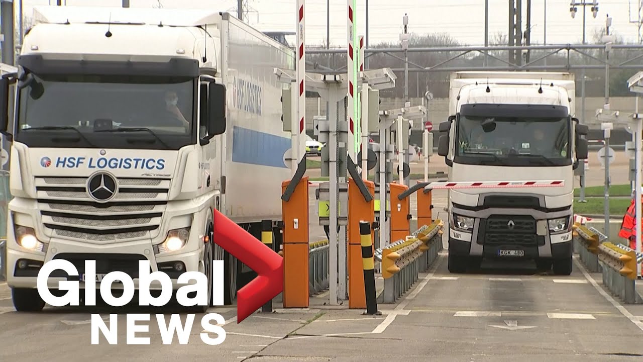 Brexit: UK trucks board ferries, Eurotunnel trains morning after ...