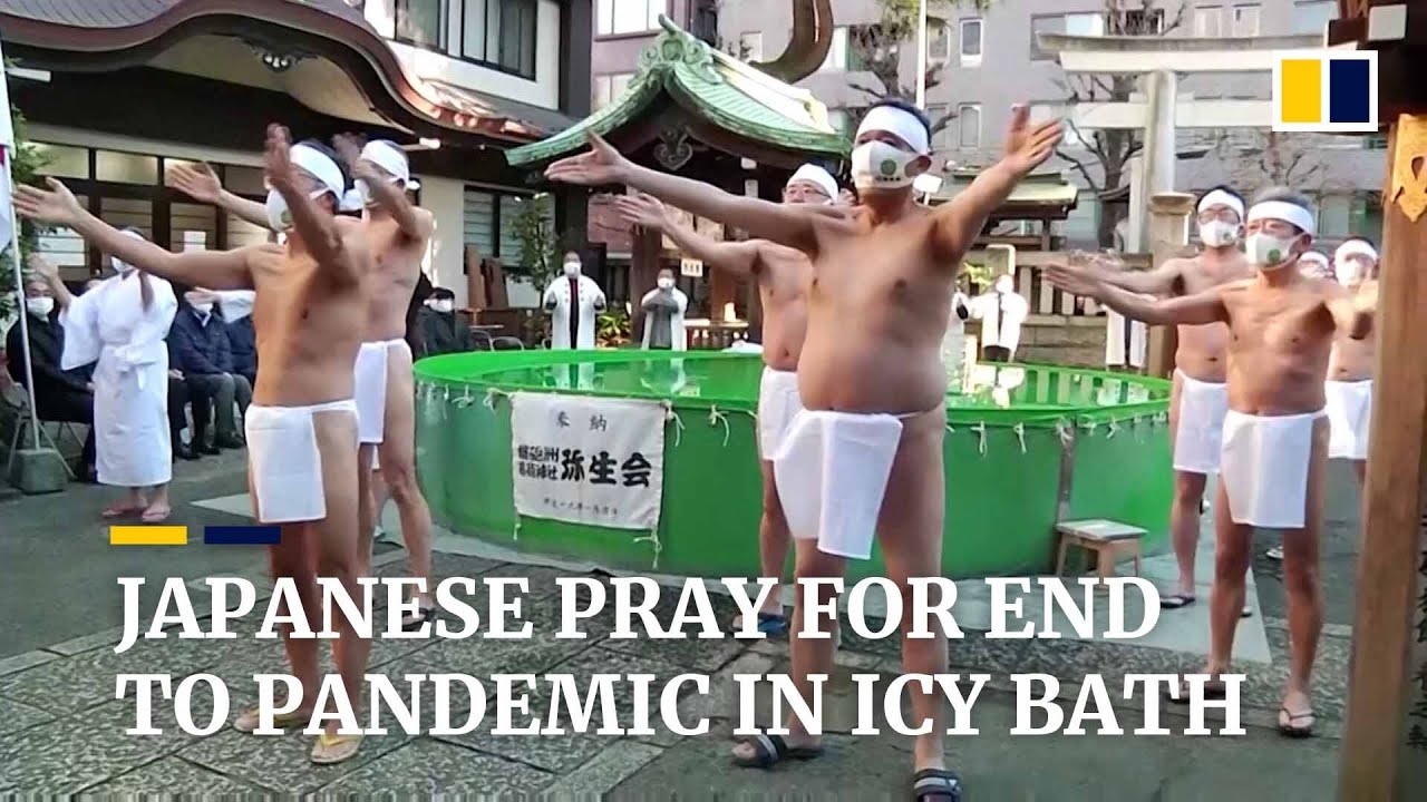 Japanese brave icy bath to pray for end to pandemic in scale-downed ...
