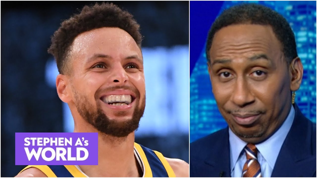 Stephen A. LOVES Steph Curry's deep 3 over AD & Kendrick Perkins' son ...