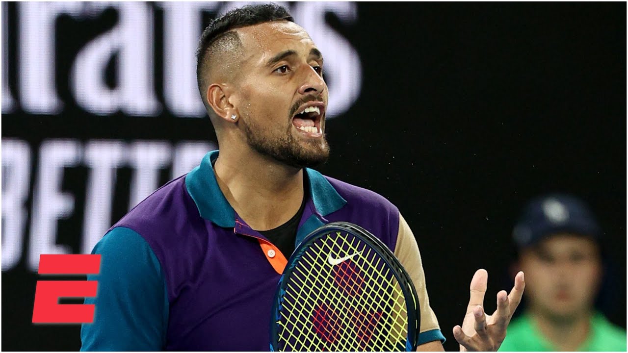 Nick Kyrgios smashes a racket & gets heated with the chair umpire ...