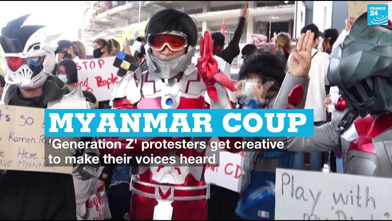 Myanmar coup: 'Generation Z' protesters get creative to make voices ...