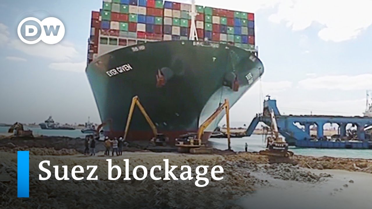 Container ship blocking the Suez Canal partially freed | DW News - The ...