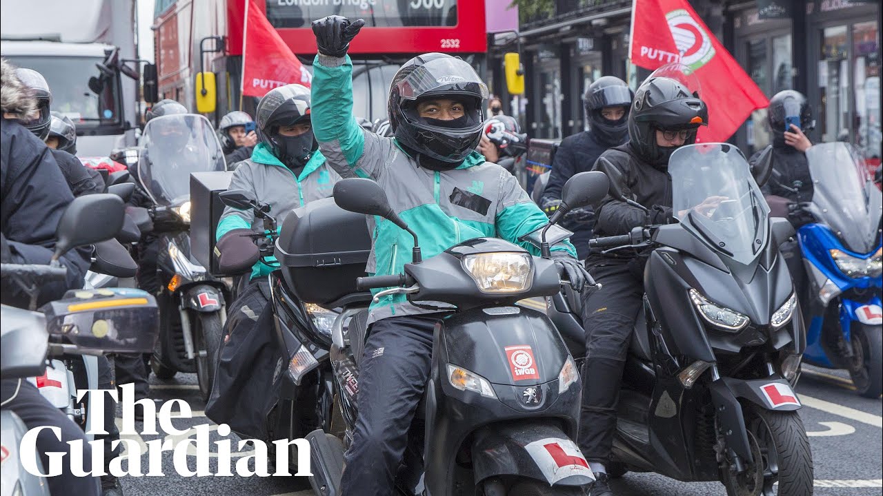 Deliveroo riders stage ride-along strike in London - The Global Herald