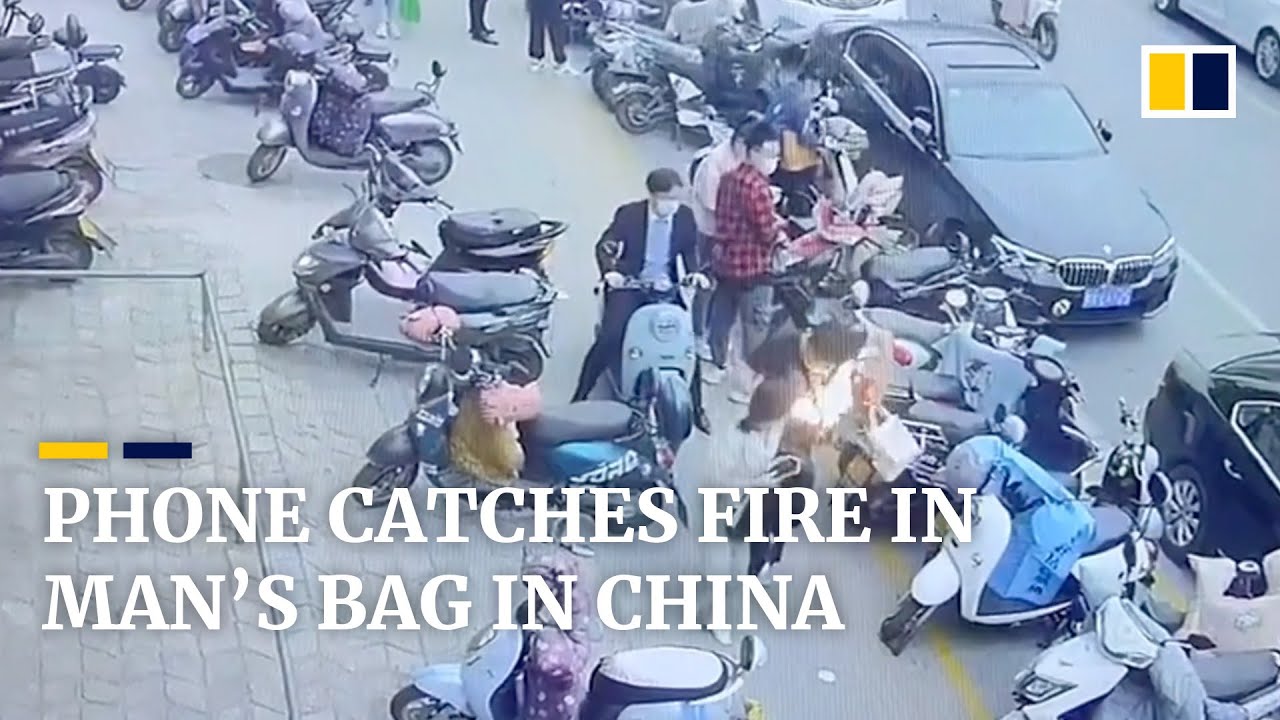 Phone catches fire in man’s bag in China - The Global Herald