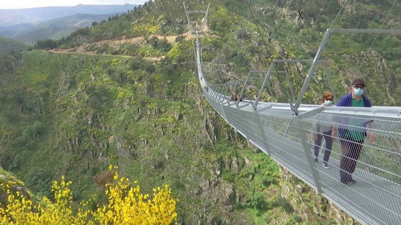 World's longest pedestrian suspension bridge opens in Portugal - The ...