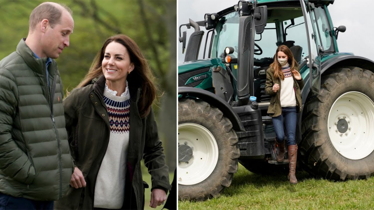 Duke and Duchess of Cambridge drive tractors on family farm visit - The ...
