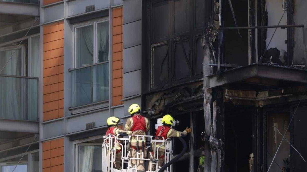 Fire breaks out at high-rise building with 'Grenfell-type cladding' in ...
