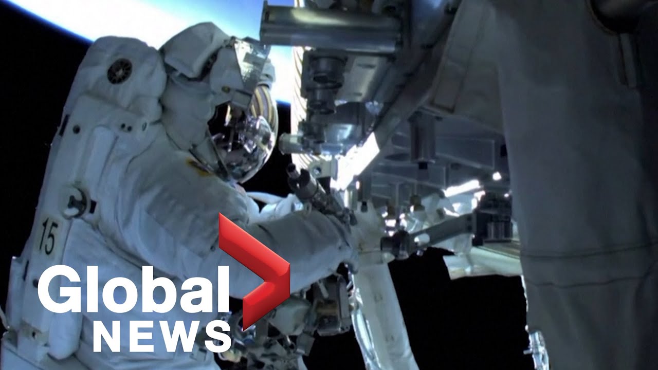 Spacewalking astronauts install solar panels outside ISS - The Global ...