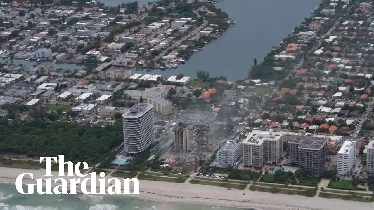 Aerial footage shows destruction after Miami building collapse - The ...