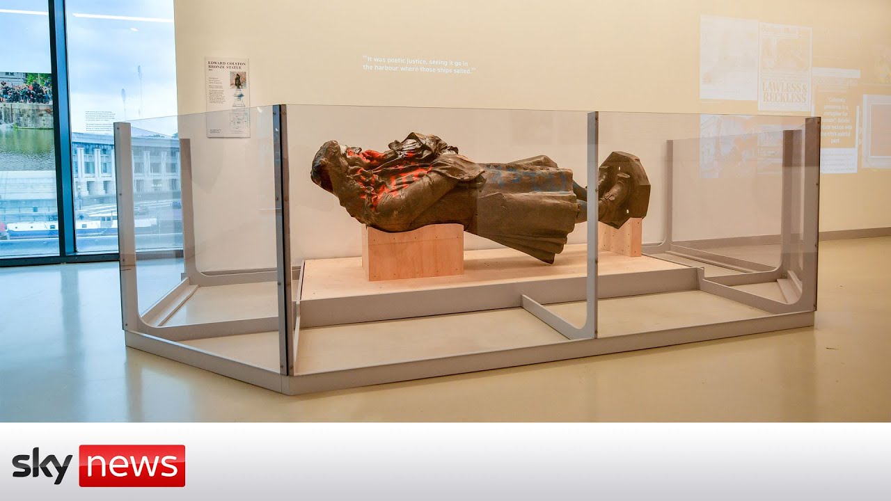 Colston: A year on Bristol unveils graffitied statue toppled in 2020 as ...