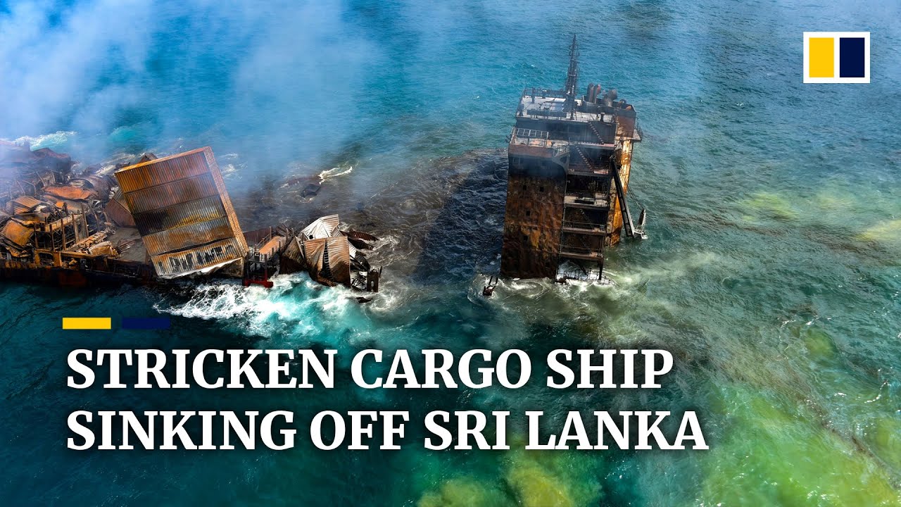 Oil spill feared from sinking chemical cargo ship off Sri Lanka after ...