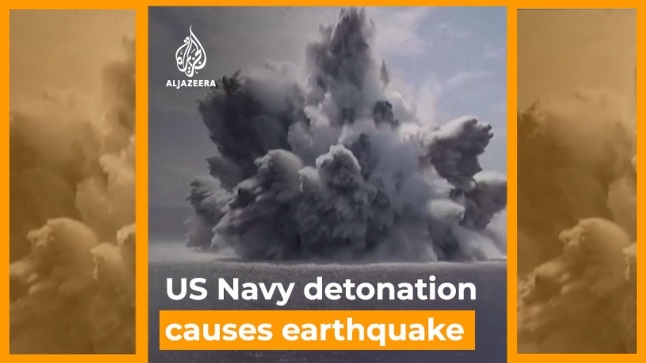 The moment the US Navy detonates a massive explosion causing earthquake ...