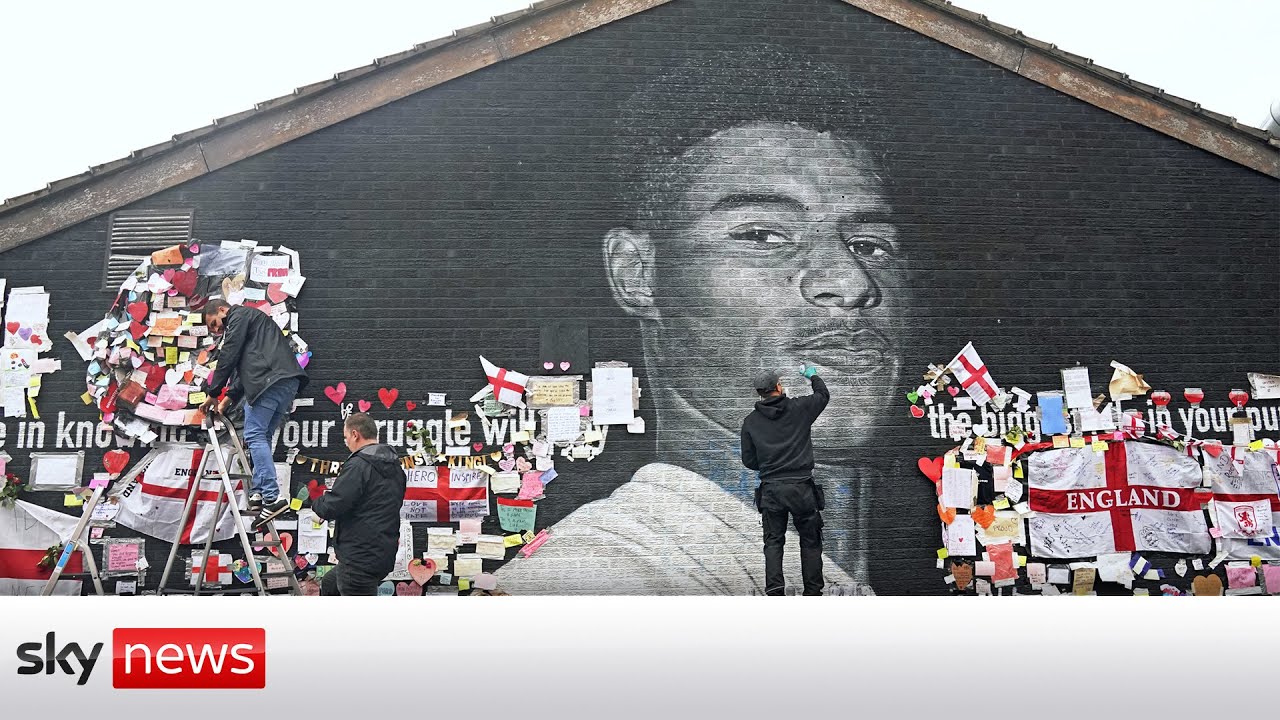 Marcus Rashford mural repainted after racist graffiti - The Global Herald