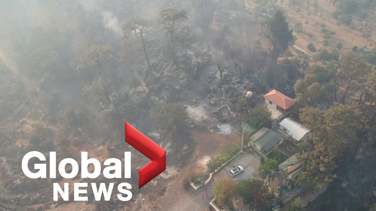 Turkey wildfires: Drone footage shows destruction of blaze - The Global ...