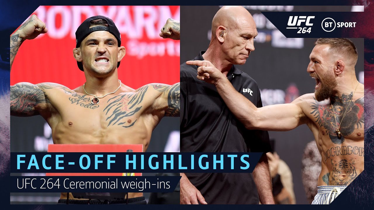 UFC 264 Ceremonial Face-Off Highlights: McGregor and Poirier staredown ...