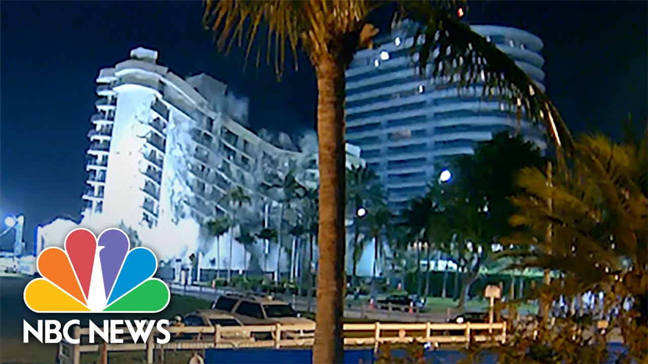Surveillance Video Shows New Angle Of Surfside Demolition | NBC News ...
