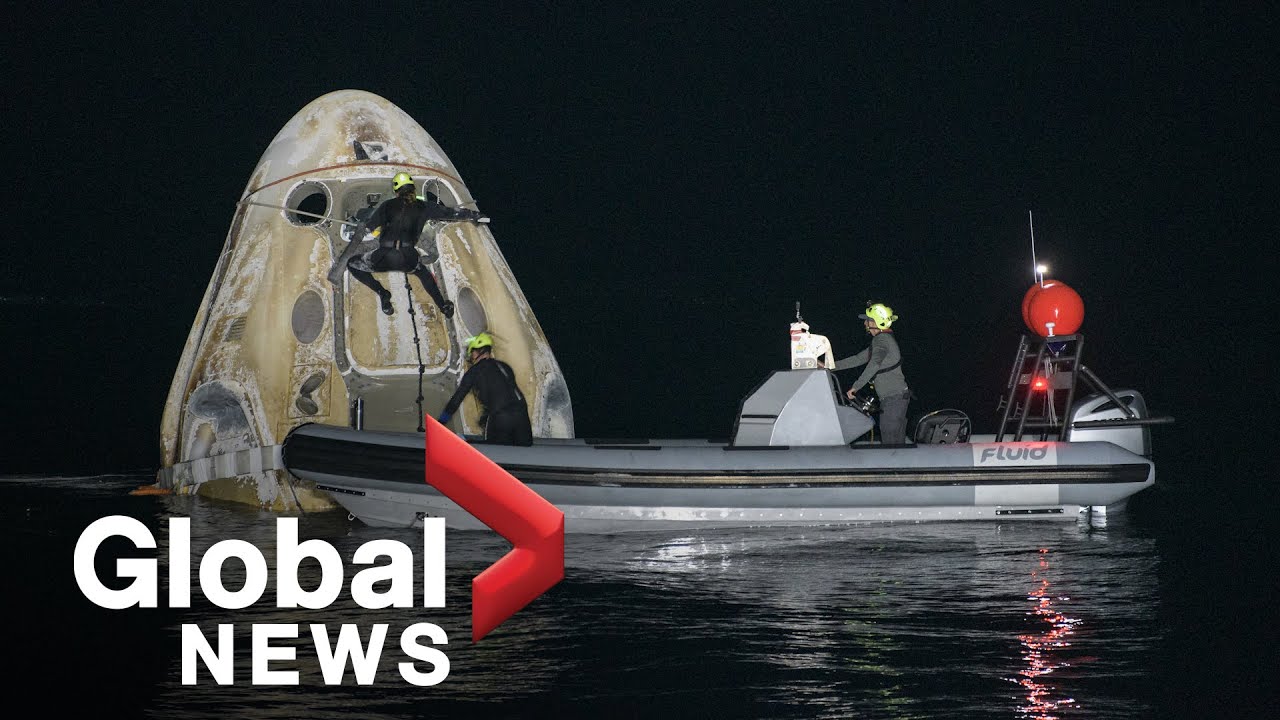 Spacex Capsule With World S First All Civilian Crew Lands Off Florida S