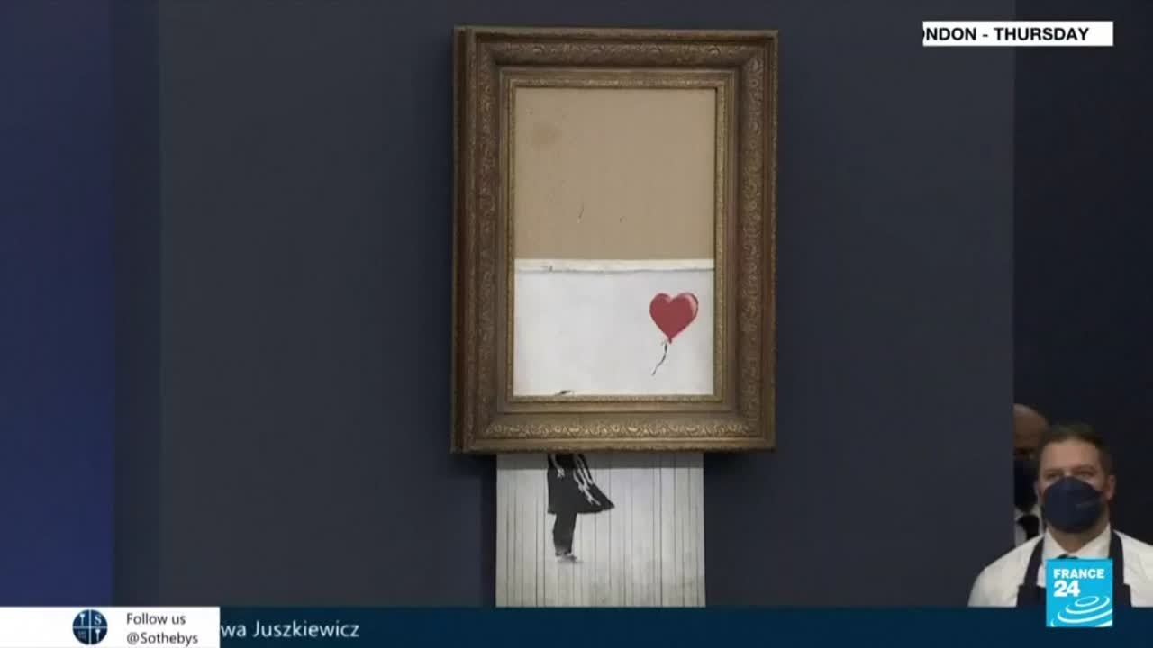 Banksy auction: Self-shredding art sold for over $25 million • FRANCE ...