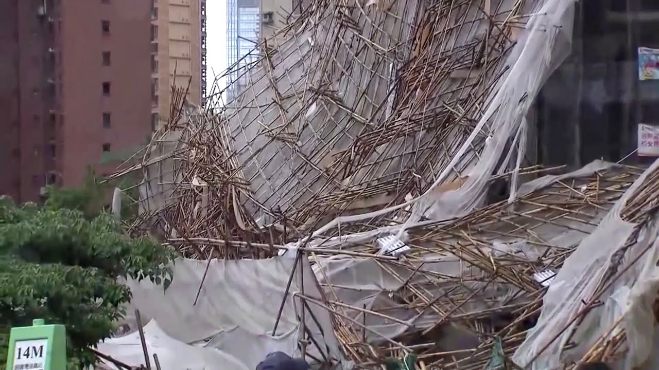 Scaffolding collapse in HK kills one as typhoon Lionrock makes landfall ...