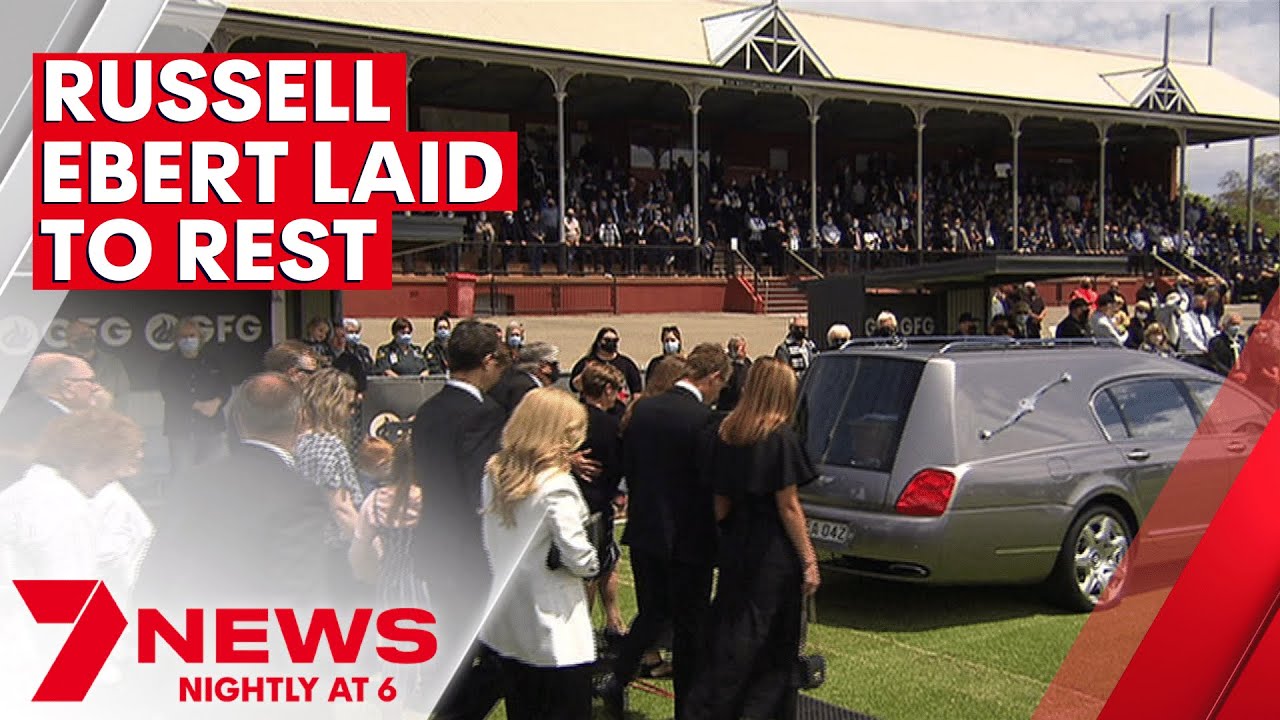 Russell Ebert farewelled with lap of honour in state funeral service at ...