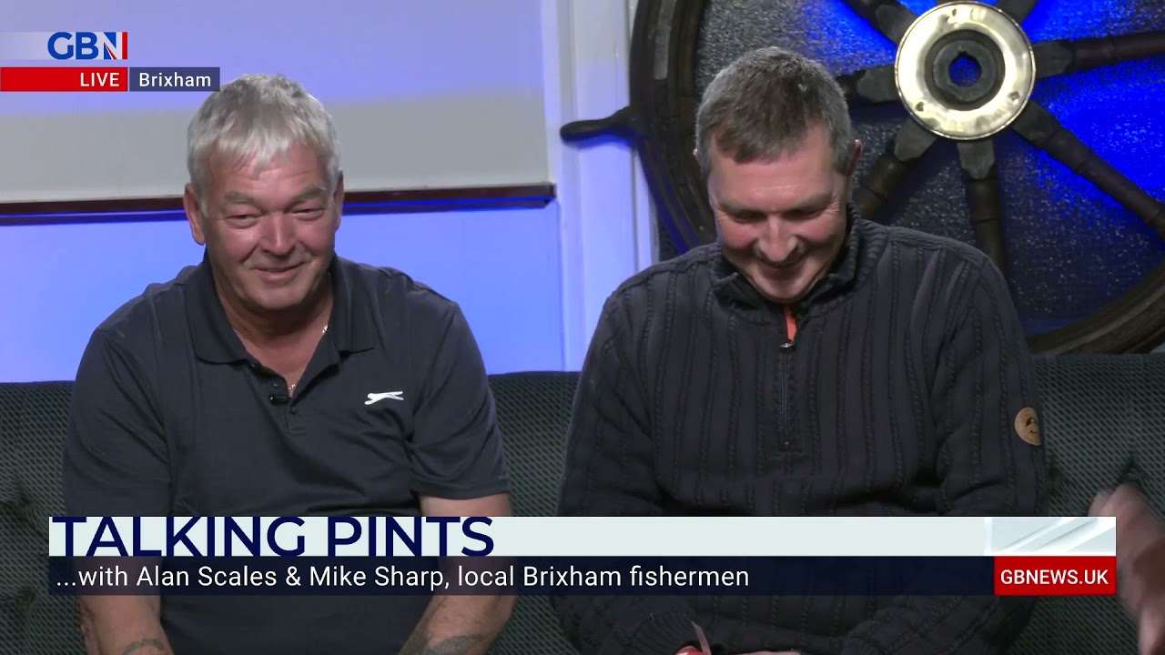 Talking Pints with Nigel Farage and local Brixham fishermen Alan Scale ...