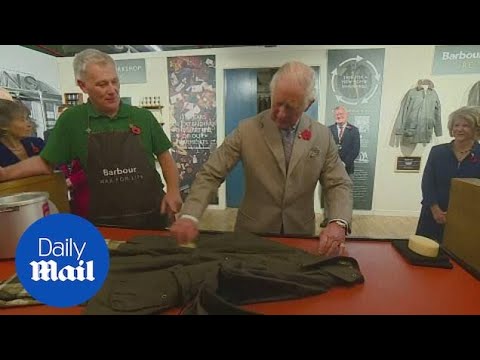Prince Charles waxing Barbour jacket at factory in South Shields - The ...