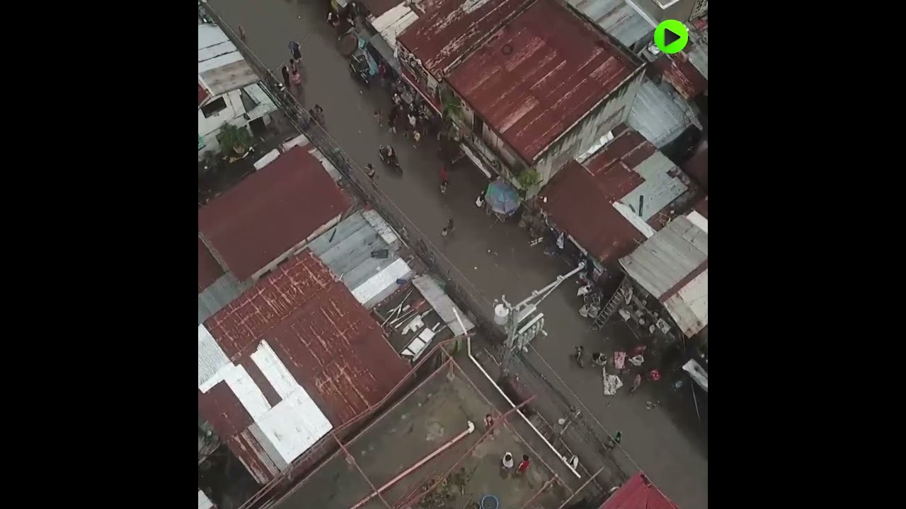 Aerial view of aftermath following deadly Typhoon Rai in Philippines ...