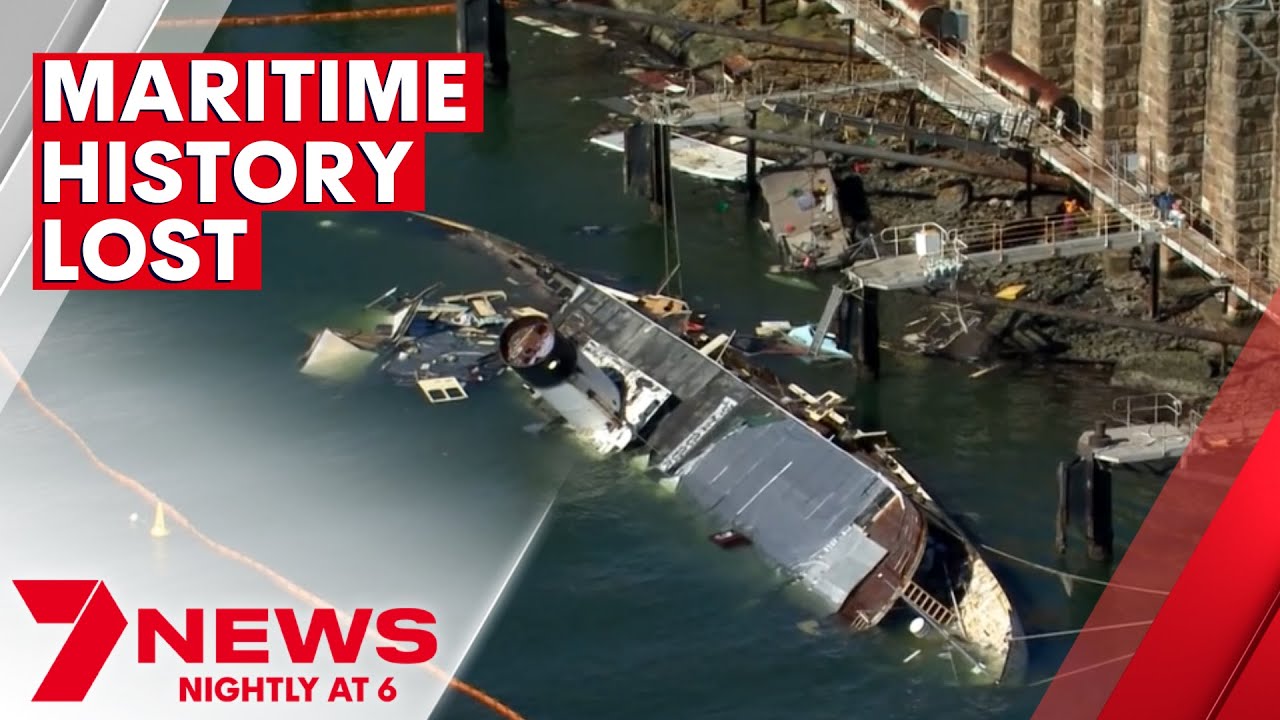 Former Manly ferry MV Baragoola sinks at Waverton's Coal Loader | 7NEWS ...