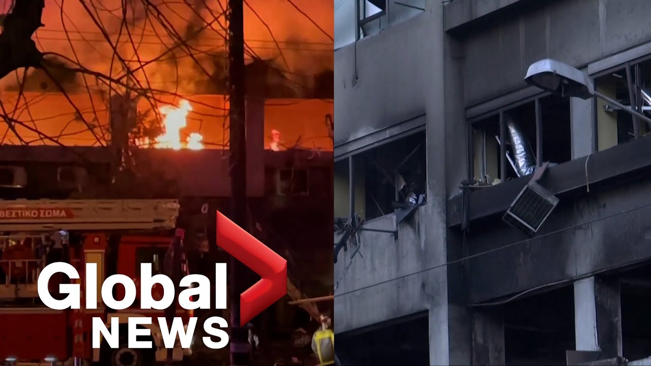 Athens explosion: Building ablaze, 3 injured from blast in Greek ...