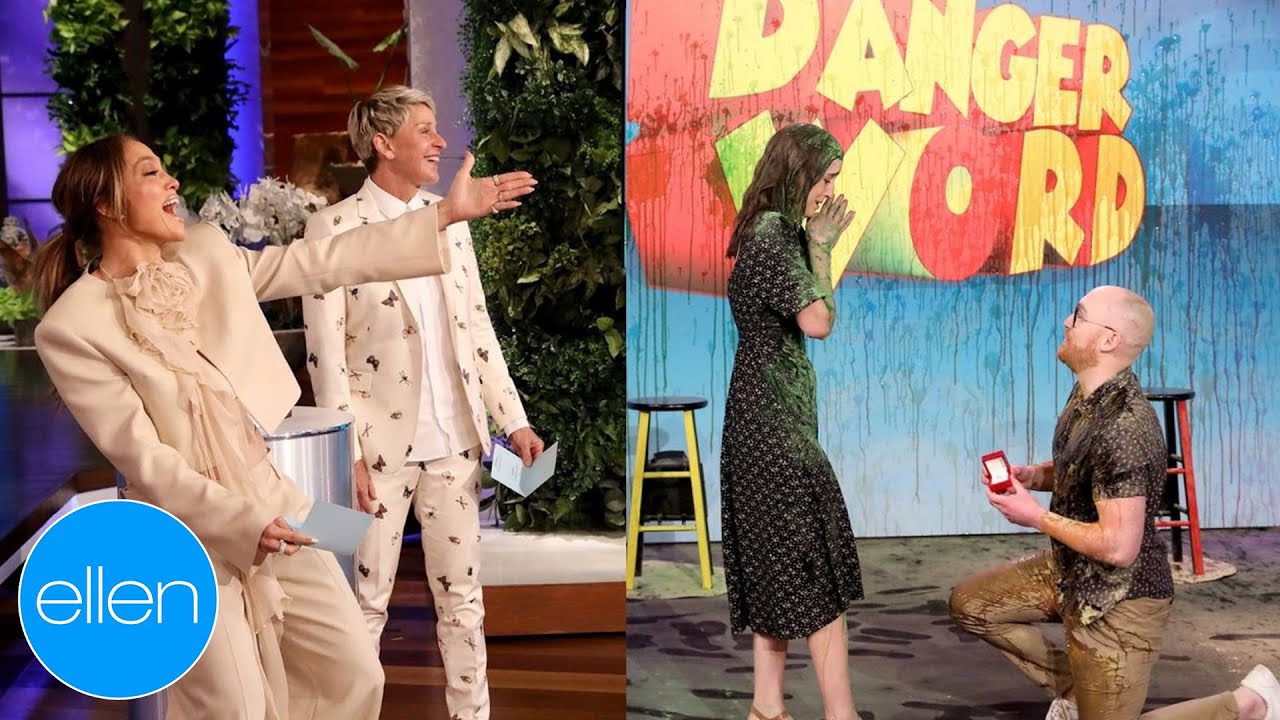 Jennifer Lopez & Ellen Play ‘Danger Word’ Ending in a Surprise Proposal ...