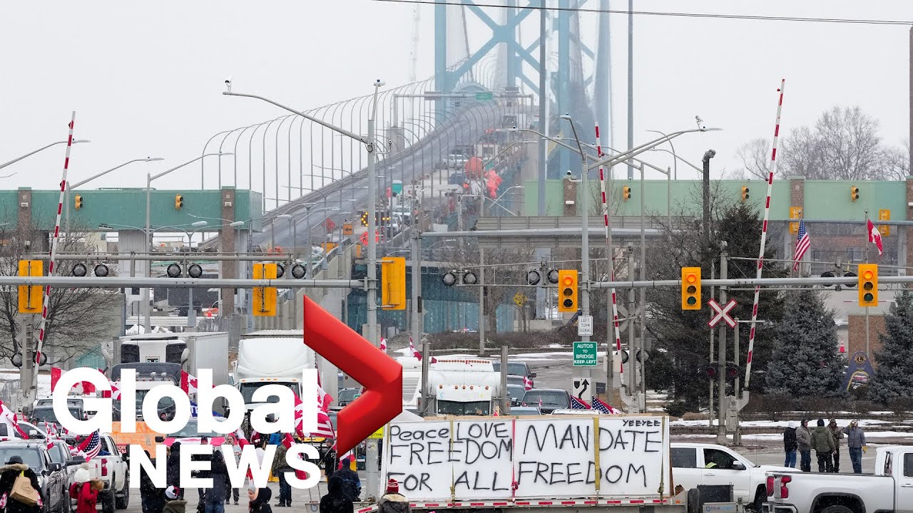 Trucker protests: Ambassador Bridge blockade disrupts car manufacturing ...