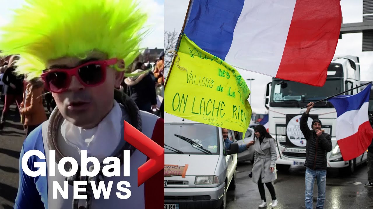 French "freedom convoy" protesters merge ahead of planned rally in ...