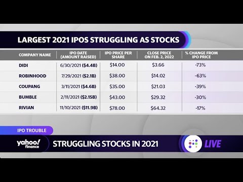 Largest IPOs of 2021 struggling as public companies - The Global Herald