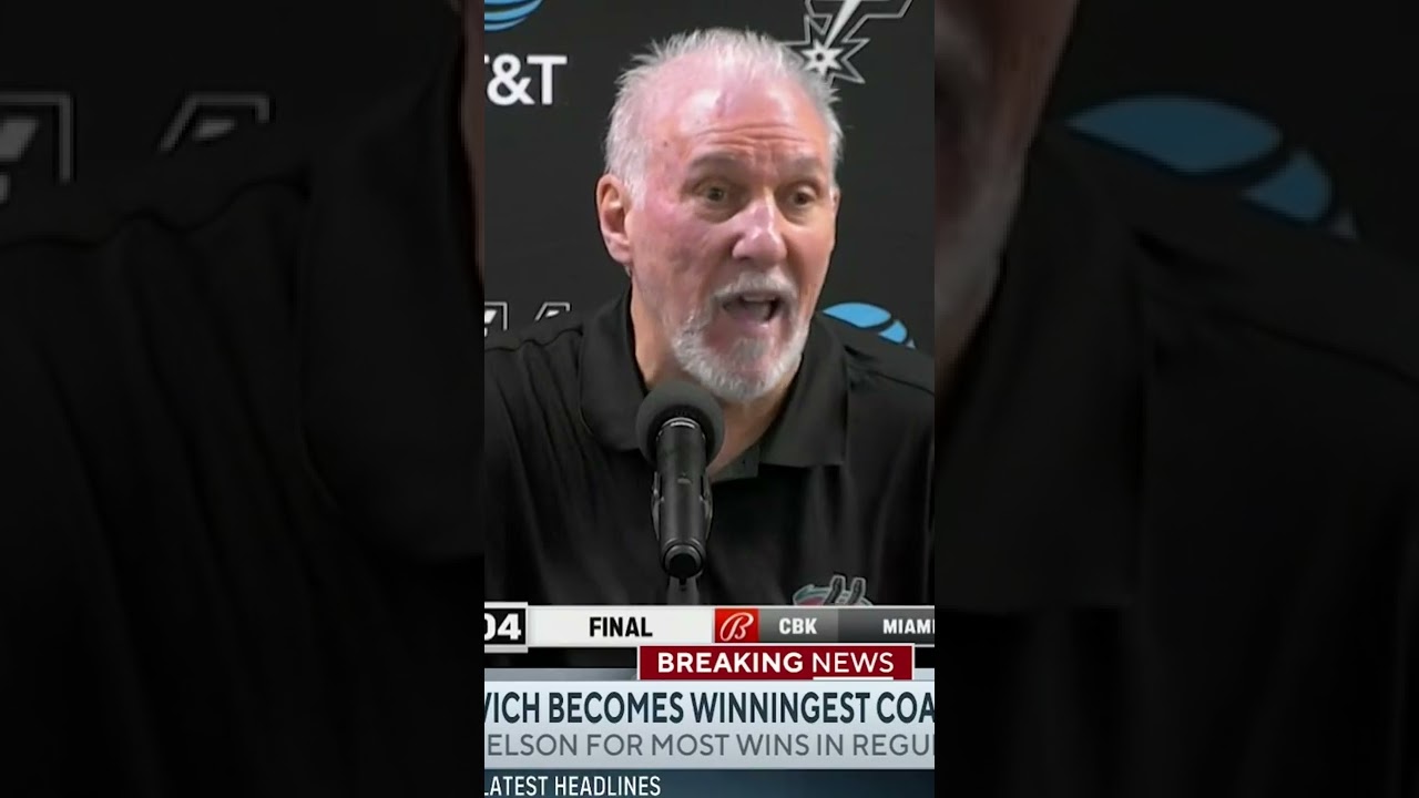 Gregg Popovich MOST WINNINGEST NBA Coach of ALL TIME #shorts - The ...