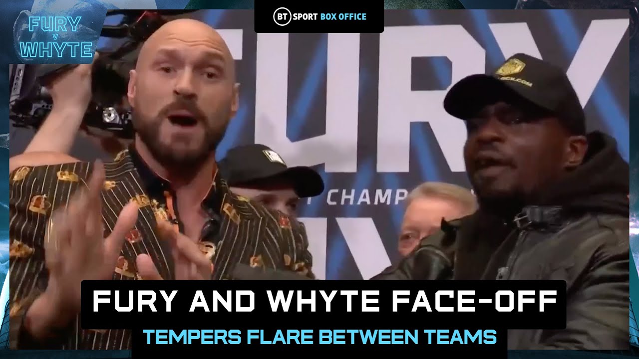 Fury and Whyte face-off as tempers flare between teams | #FuryWhyte ...