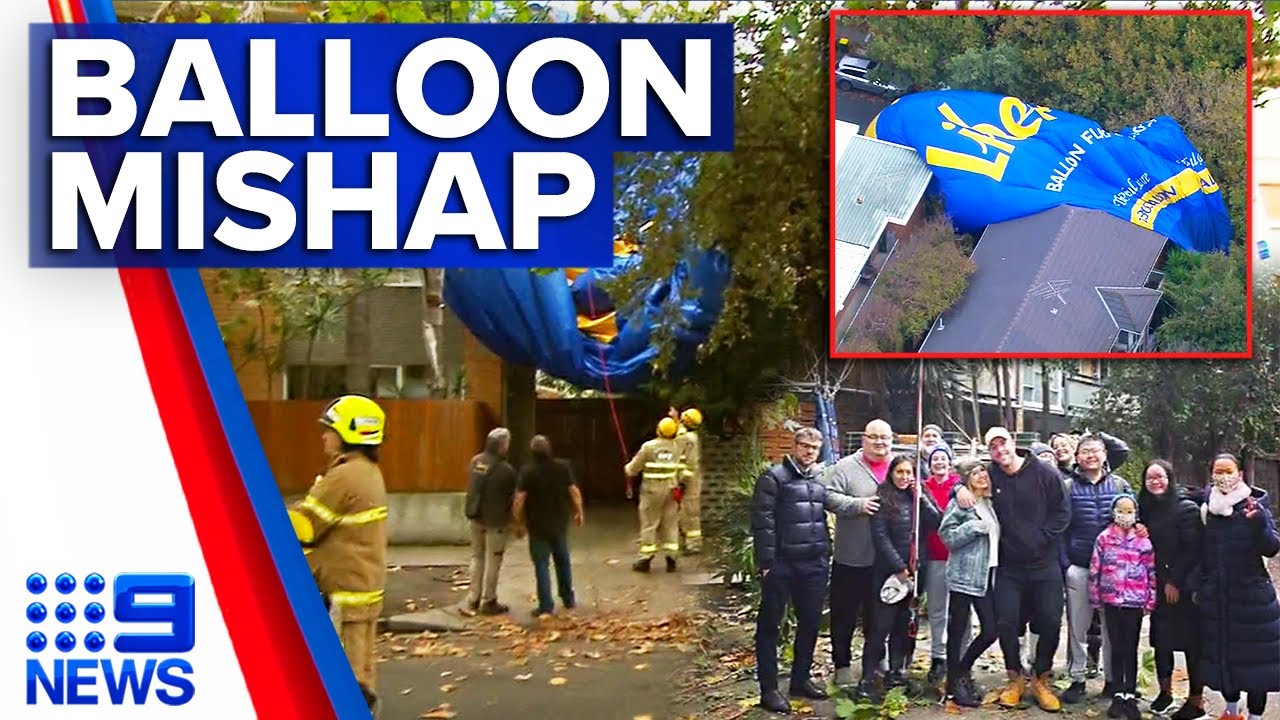 Hot air balloon crash lands on Melbourne street | 9 News Australia ...