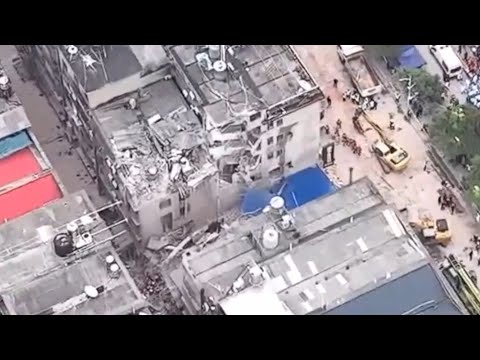 Rescue operation continues at building collapse site in central China's ...