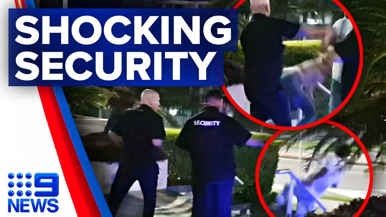 Shocking footage of security guards pushing couple down flight of ...