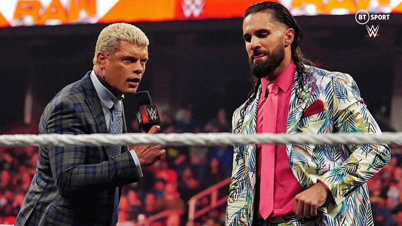 Seth Rollins and Cody Rhodes go back and forth on the mic and it gets ...