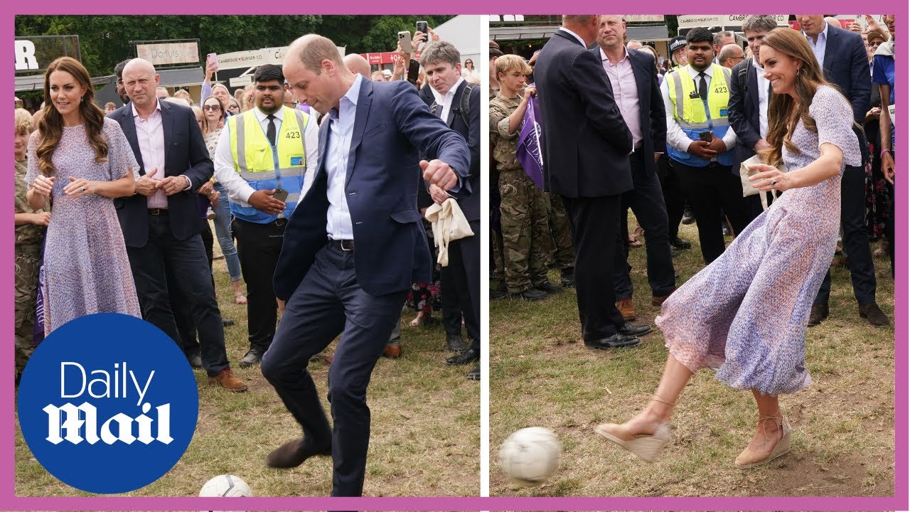Kate Middleton and Prince William show off their football skills at ...