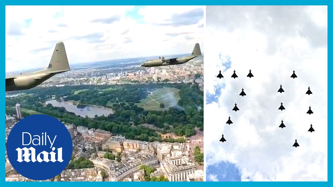 Platinum Jubilee flypast: Incredible moment Royal Air Force jets fly ...
