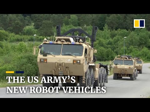 US Army shows off remote-controlled military trucks during ...