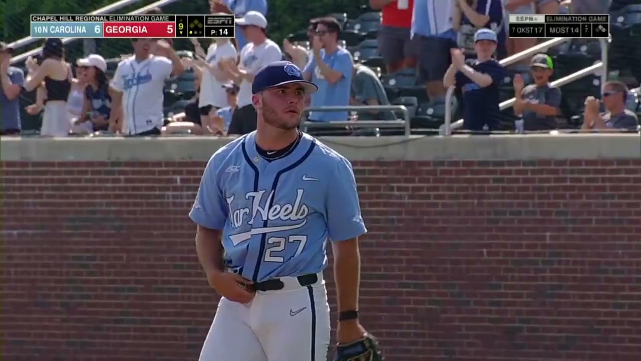 UNC's Vance Honeycutt RISES AT THE WALL to rob Georgia's would-be tying ...